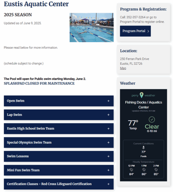 Eustis Enhances Park Safety with Real-Time Weather Tracking Integration ...